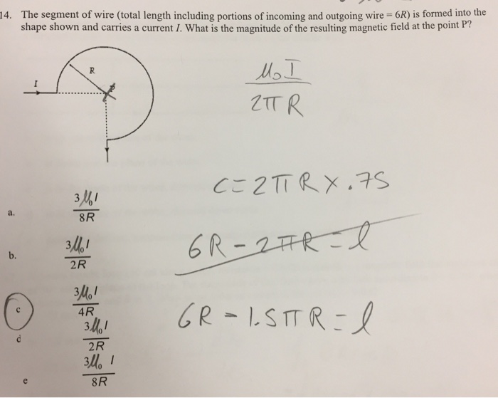 Solved The segment of wire(total length including of | Chegg.com