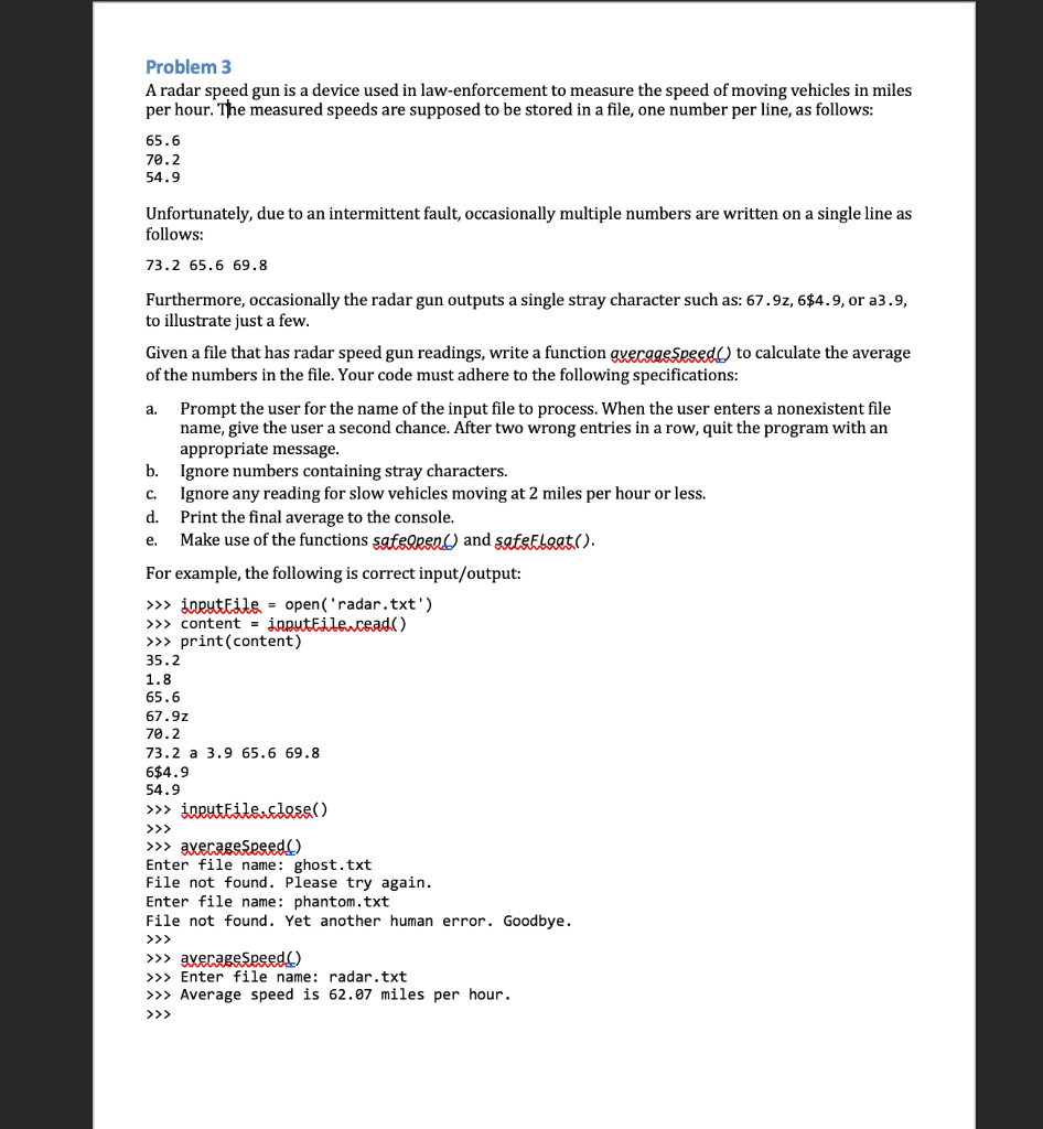 Solved Problem 3 A radar speed gun is a device used in | Chegg.com