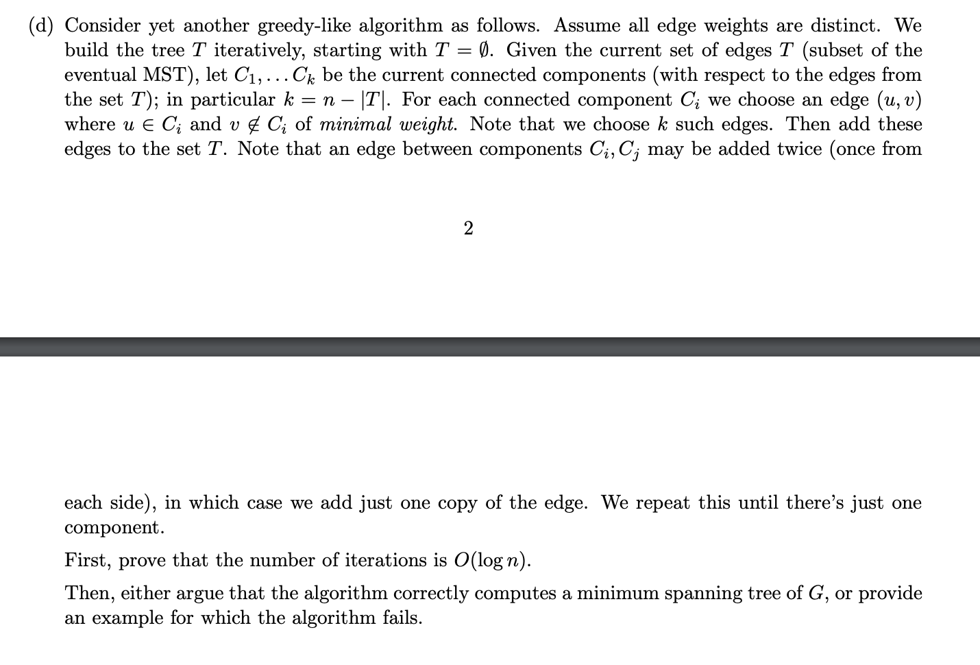 Solved (d) Consider yet another greedy-like algorithm as | Chegg.com