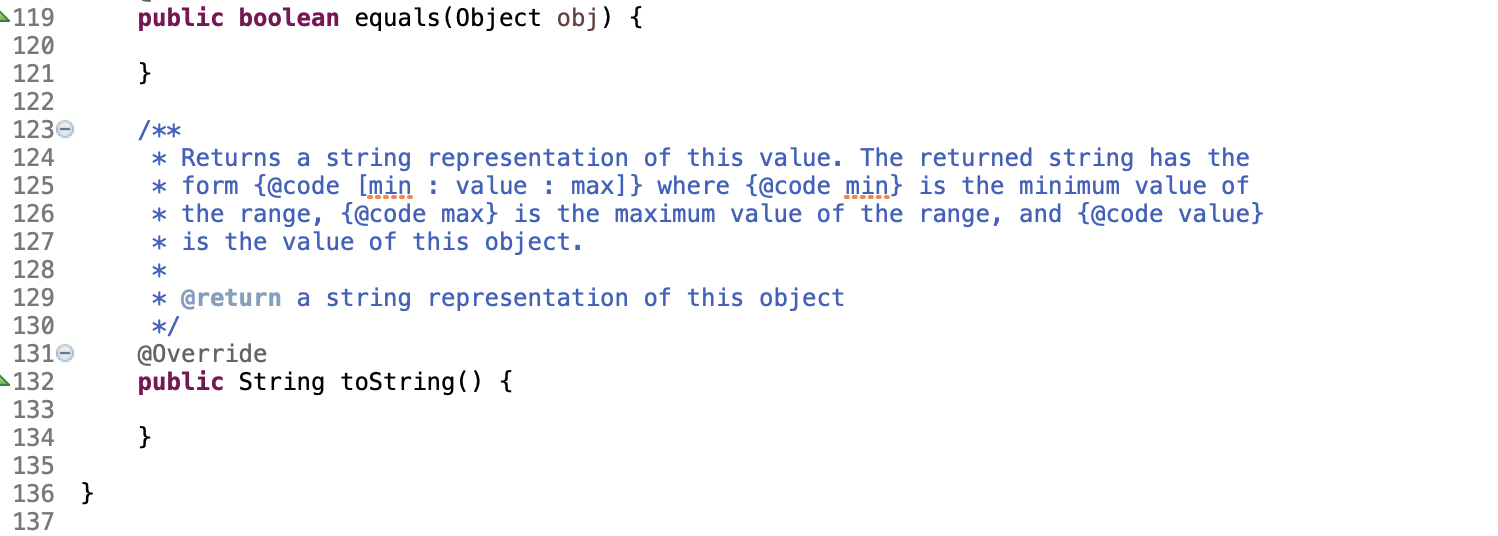 Solved Create a class that represents a range of real values | Chegg.com
