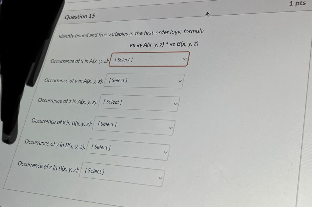 Solved Identify bound and free variables in the first-order | Chegg.com