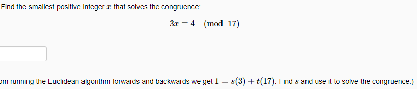 Solved Find the smallest positive integer that solves the | Chegg.com