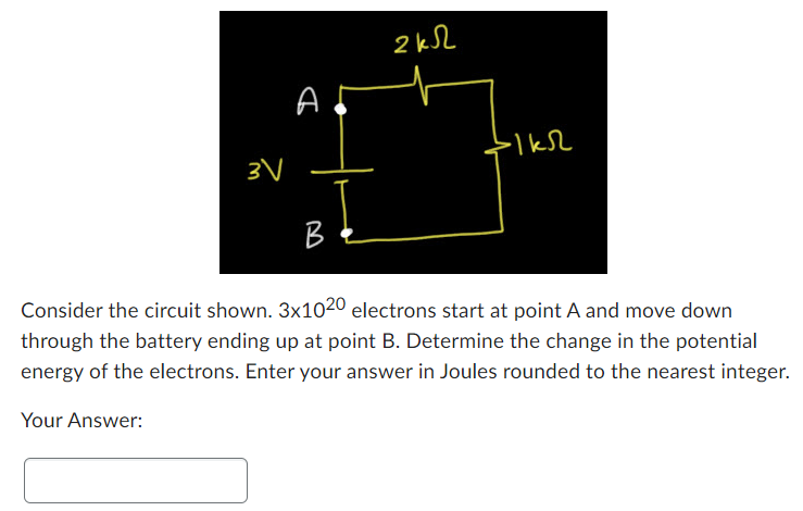 Solved Consider the circuit shown. 3×1020 electrons start at | Chegg.com