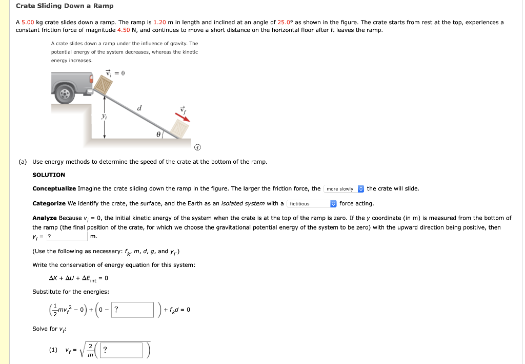 Solved Crate Sliding Down a Ramp A 5.00 kg crate slides down | Chegg.com