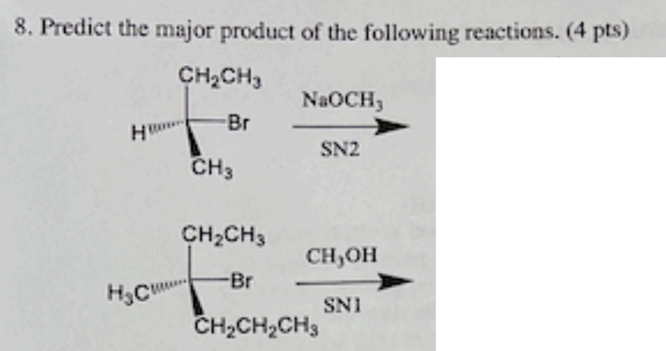 Solved 8. Predict the major product of the following | Chegg.com