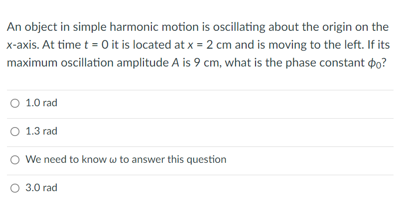 Solved An object in simple harmonic motion is oscillating | Chegg.com