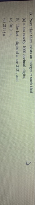 Solved 13 Prove That There Exists An Integer N Such That 9648