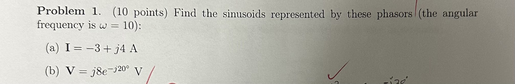 Solved Problem 1. (10 ﻿points) ﻿Find the sinusoids | Chegg.com