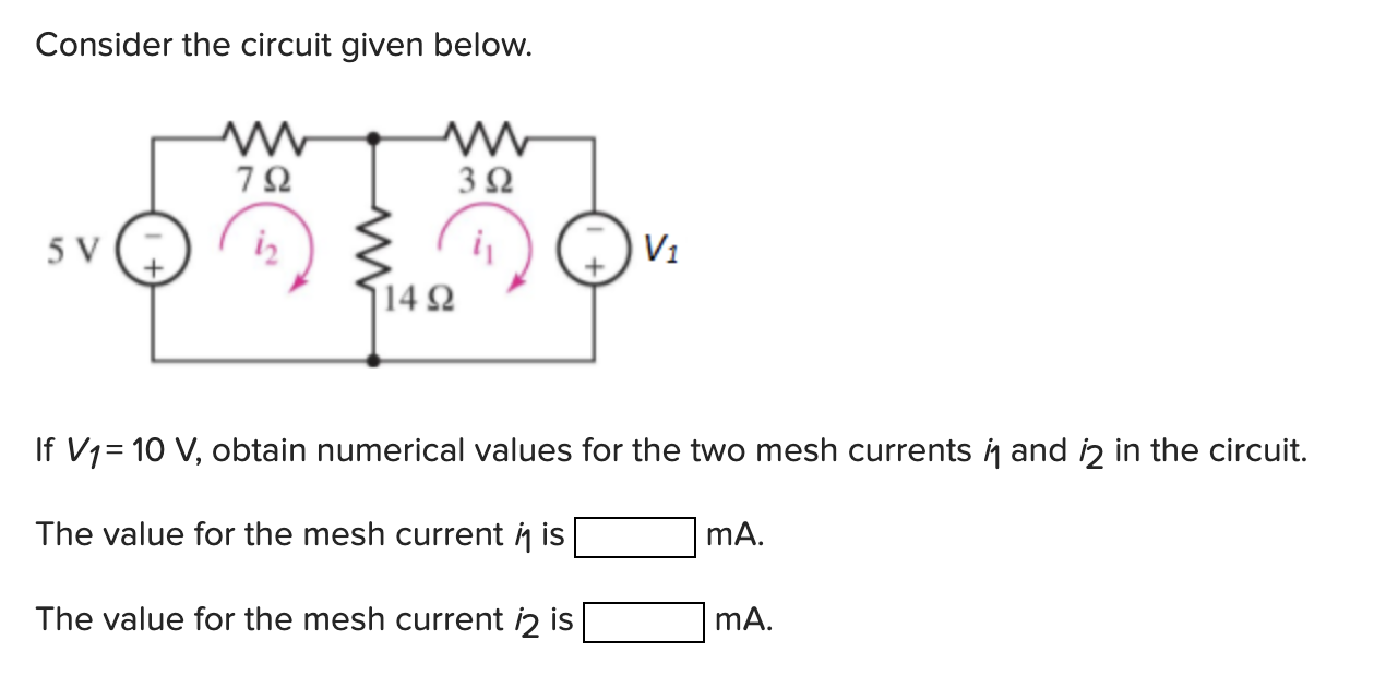 Solved Consider the circuit given below. If V1=10 V, obtain | Chegg.com