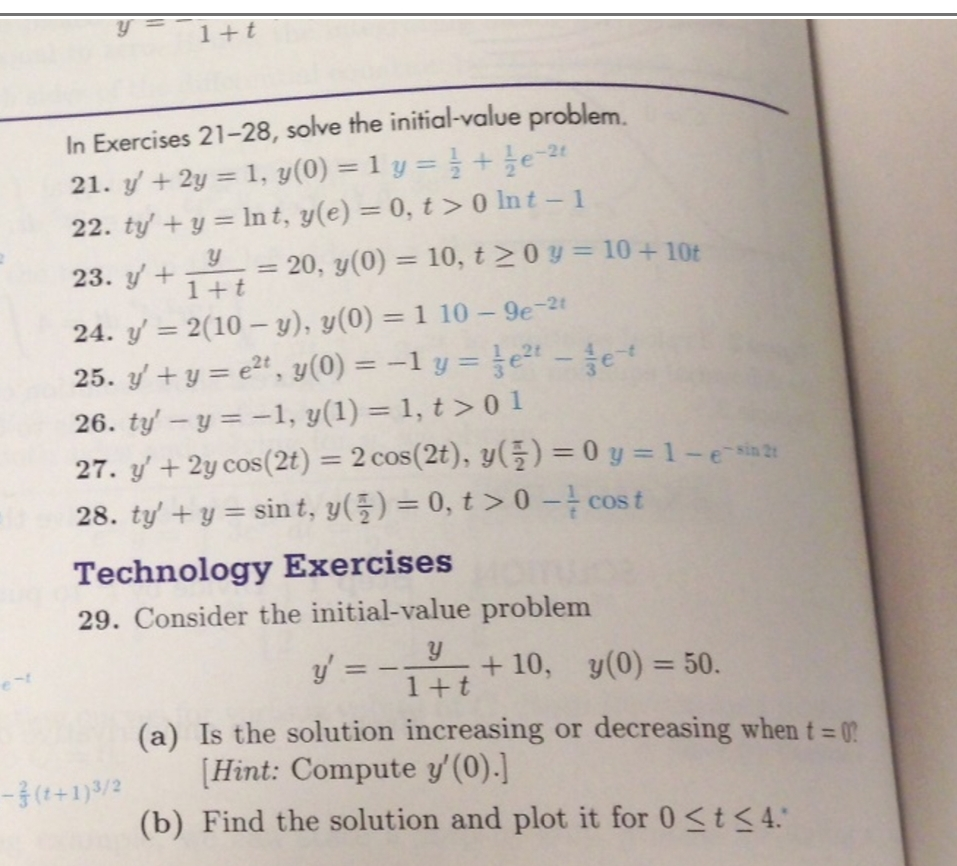 Solved In Exercises 21-28, solve the initial-value problem | Chegg.com