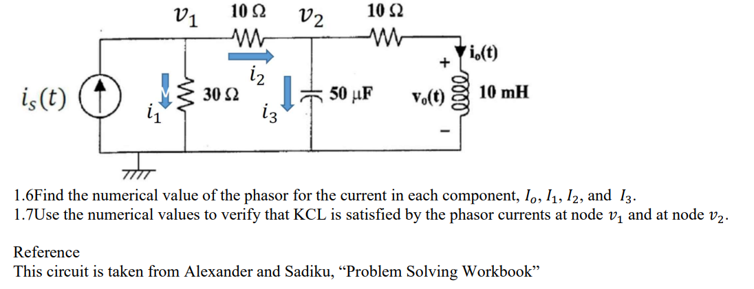 Solved 1.6Find the numerical value of the phasor for the | Chegg.com