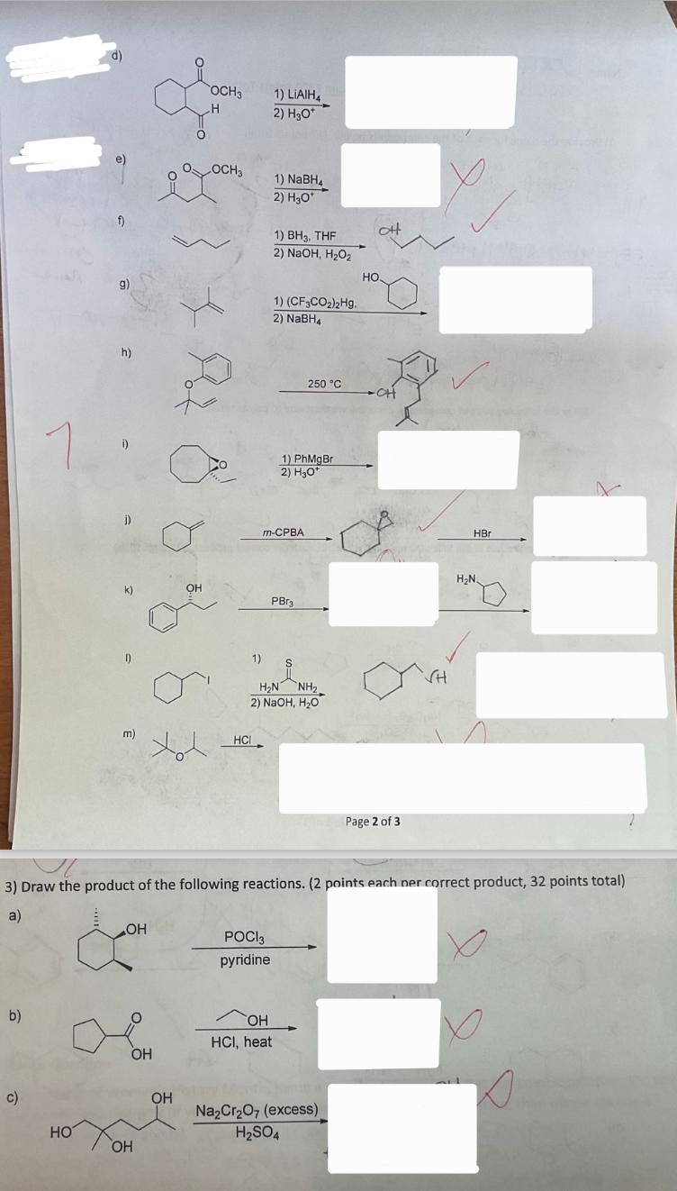 Solved please draw the product of ALL the following | Chegg.com