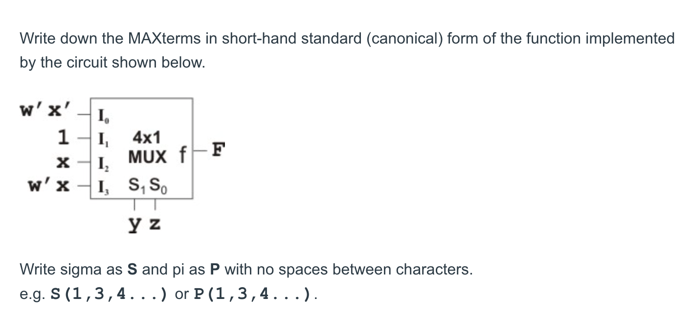 Solved Write down the MAXterms in short-hand standard | Chegg.com