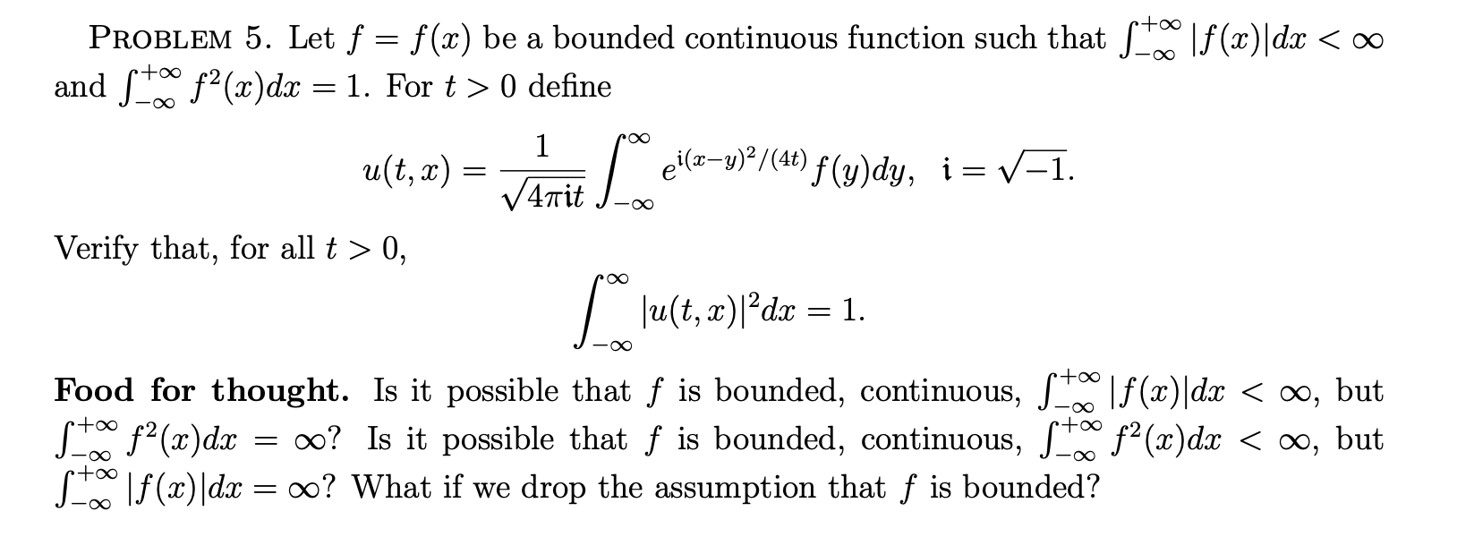Problem 5 Let F F X Be A Bounded Continuous