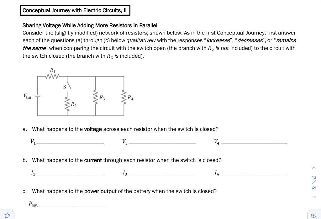 Solved Conceptual Journey with Electric Circuits, II Sharing | Chegg.com
