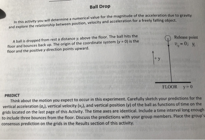 Solved Ball Drop ity In this activity you will determine a | Chegg.com