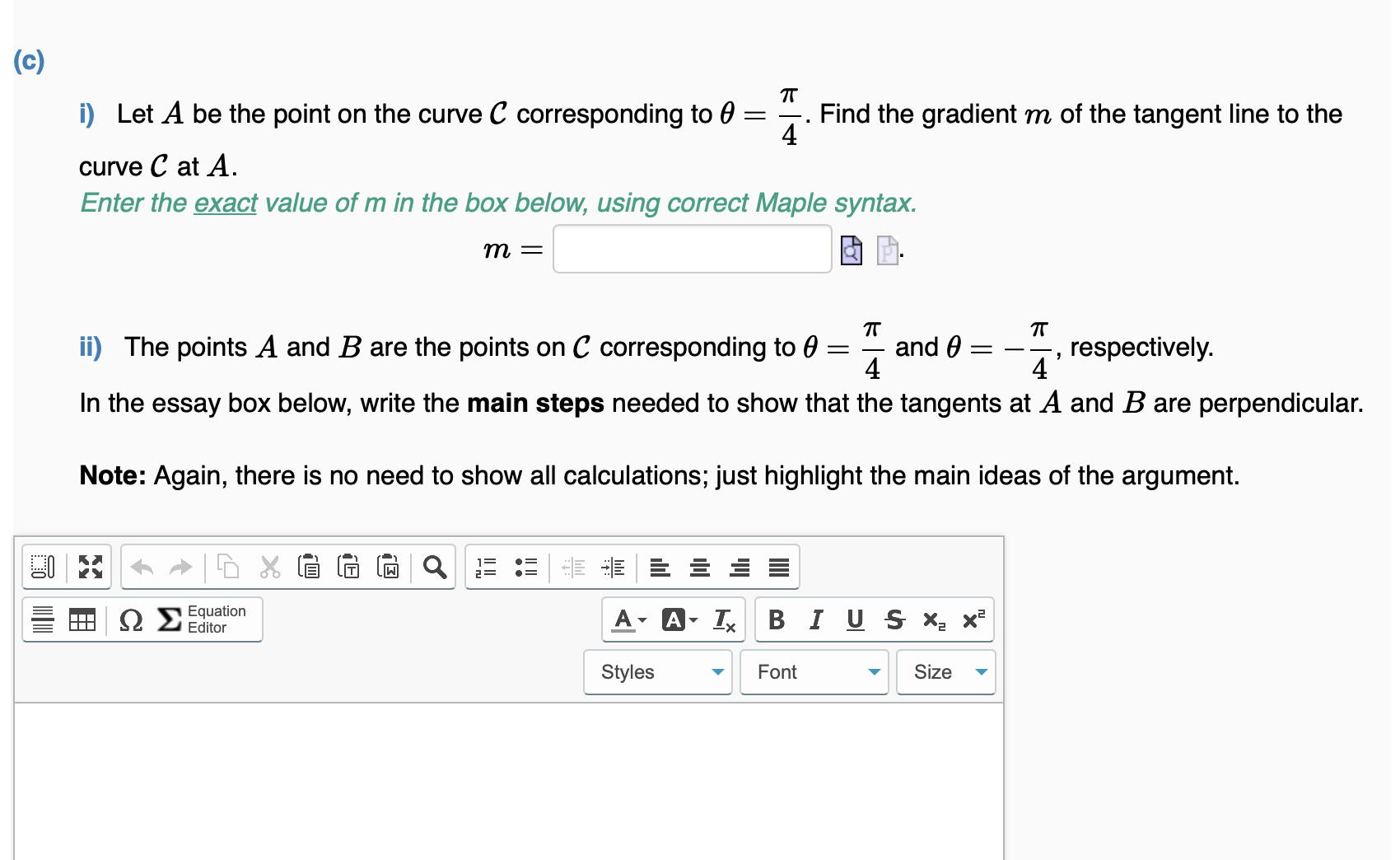 Solved Let \\( \\mathcal{C} \\) be the polar curve defined | Chegg.com