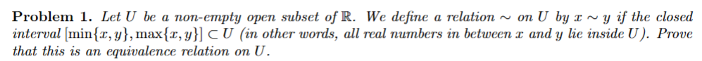 Solved Problem 1. Let U be a non-empty open subset of R. We | Chegg.com