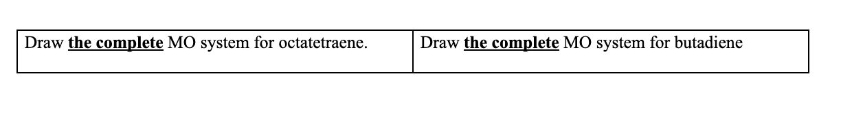 Solved Draw the complete MO system for octatetraene. Draw | Chegg.com