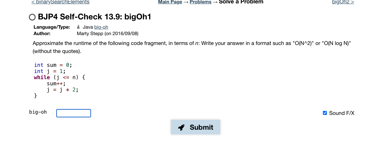 Solved BJP4 Self-Check 13.12: bigOh4 Java big-oh | Chegg.com