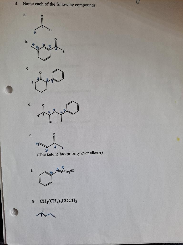 Solved 4. Name each of the following compounds. a. b. c. d. | Chegg.com