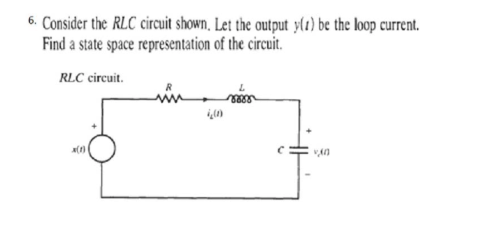 Solved 6. Consider the RLC circuit shown. Let the output | Chegg.com