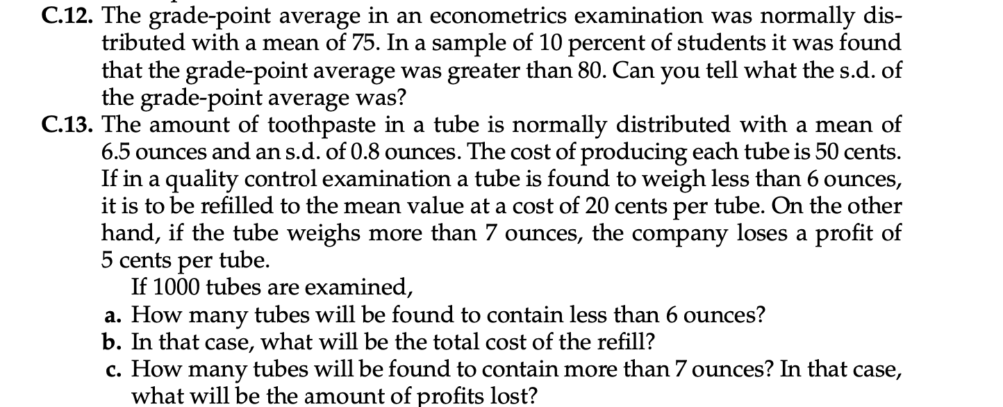Solved C.12. The grade-point average in an econometrics | Chegg.com