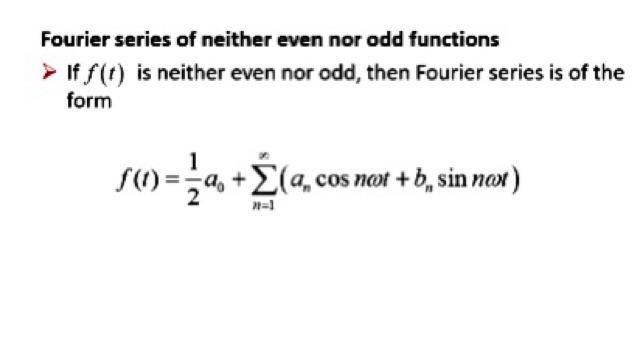 Solved Fourier series of neither even nor odd functions If | Chegg.com