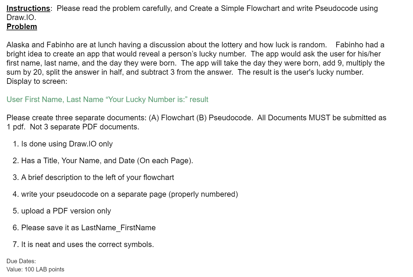 Solved Instructions: Please read the problem carefully, and | Chegg.com