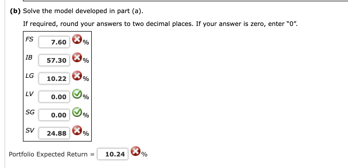 A second version of the Markowitz portfolio model | Chegg.com
