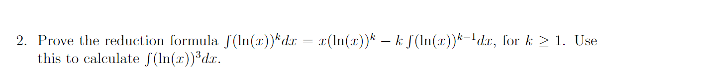 Solved 2. Prove the reduction formula | Chegg.com