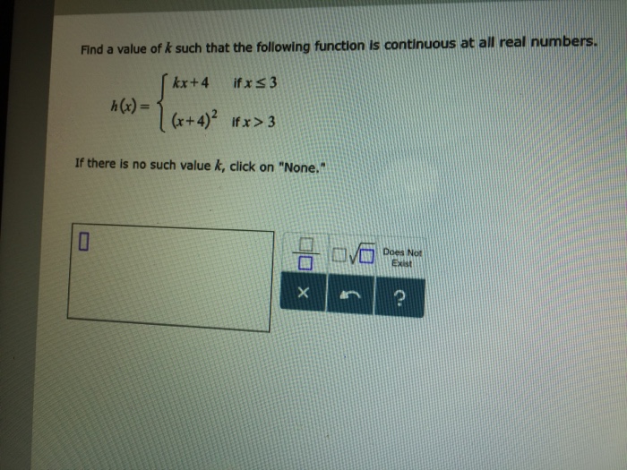 Solved Find a value of k such that the following function is | Chegg.com