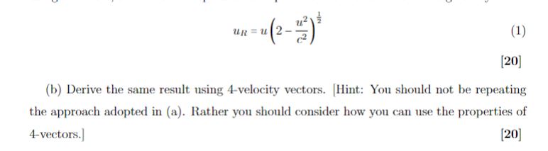 Solved in a given inertial frame two particles are shot out | Chegg.com