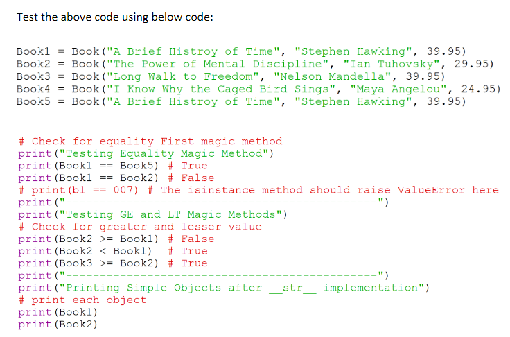 Solved 1- Create a class Book a. initialize it with title, | Chegg.com