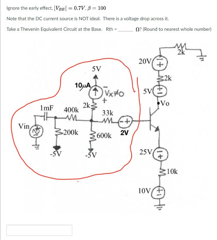 Solved Ignore the early effect, VBE| = 0.7V, B = 100 Note | Chegg.com