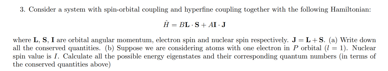 Solved 3. Consider a system with spin-orbital coupling and | Chegg.com