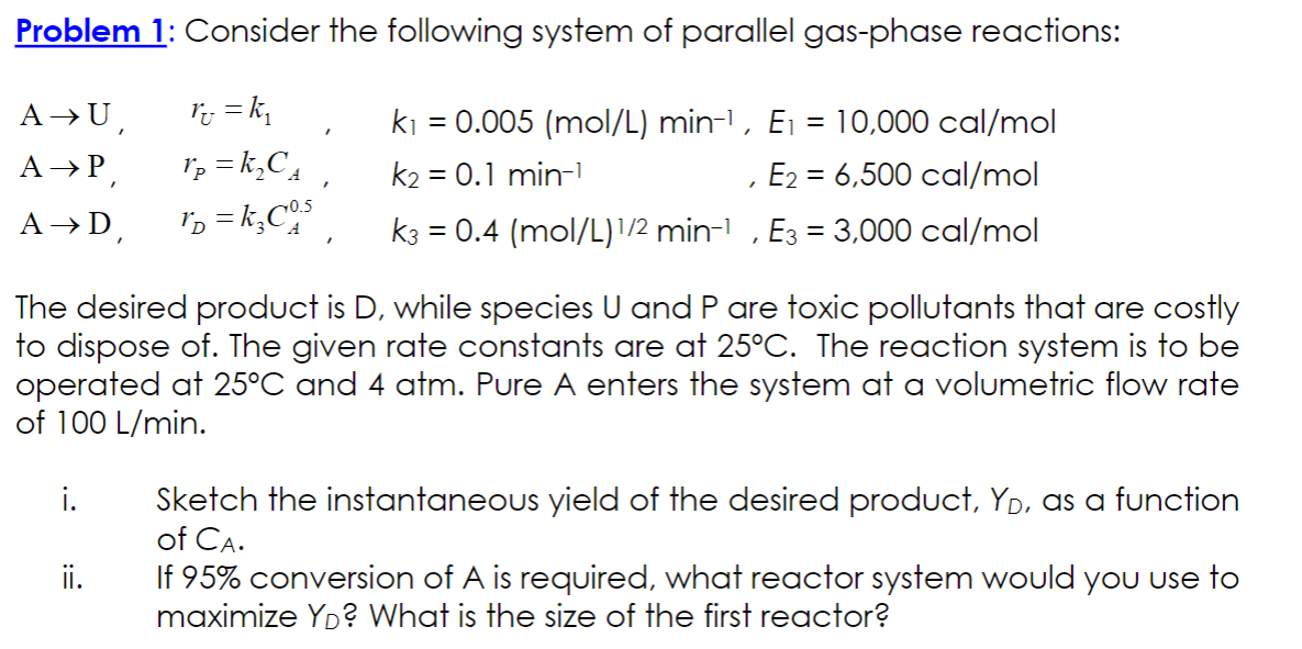 Solved Problem 1: Consider the following system of parallel | Chegg.com