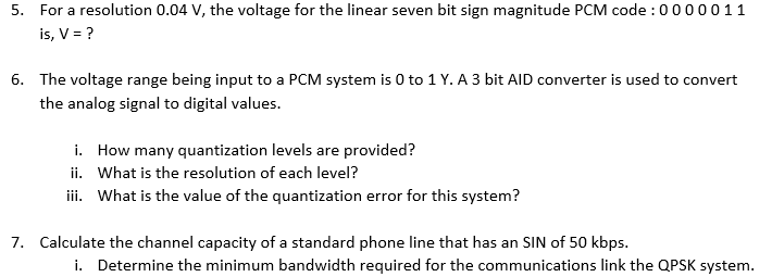 Solved 5. For a resolution 0.04 V, the voltage for the | Chegg.com