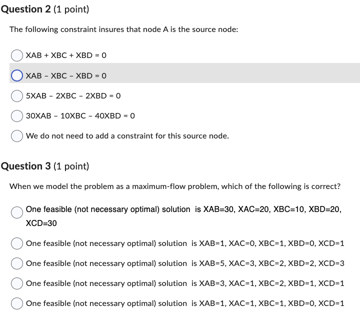 Solved The following constraint insures that node A is the | Chegg.com
