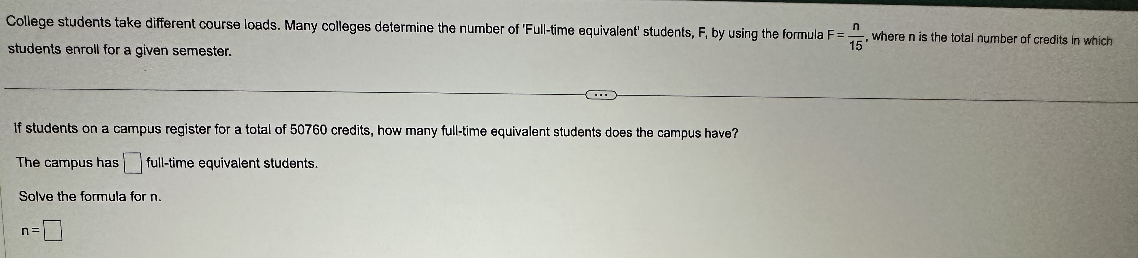 Solved College students take different course loads. Many | Chegg.com