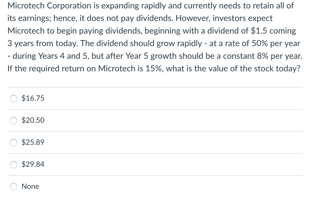 Solved Microtech Corporation Is Expanding Rapidly And Chegg
