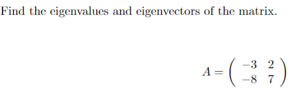Solved Find the eigenvalues and eigenvectors of the | Chegg.com