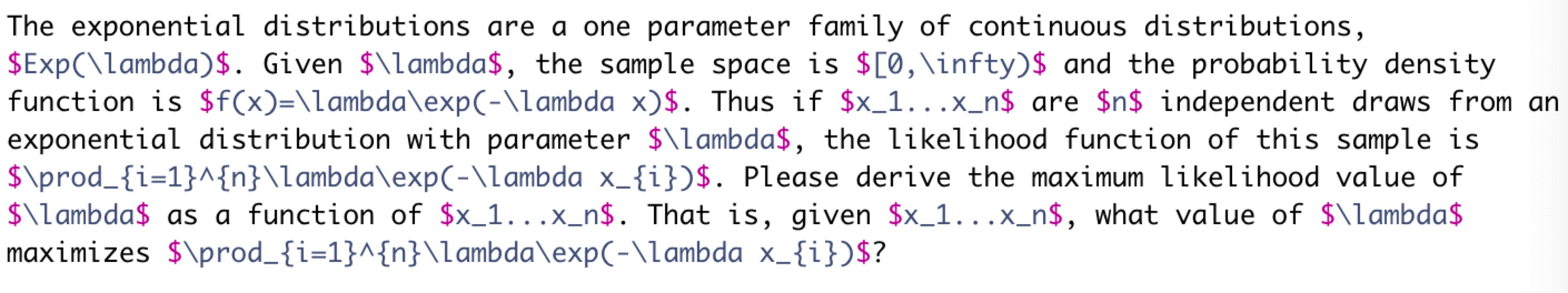 Solved The exponential distributions are a one parameter | Chegg.com