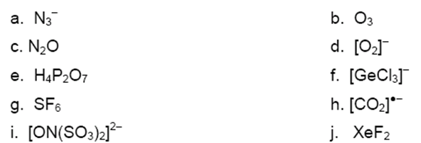 Solved For each molecule or ion below, write acceptable | Chegg.com