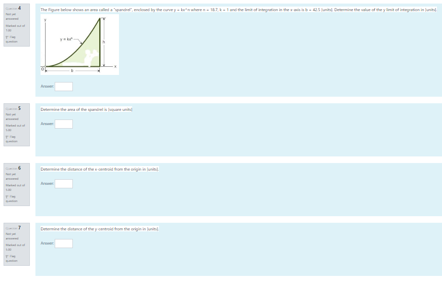 Solved 4 The Figure below shows an area called a "spandrel", | Chegg.com