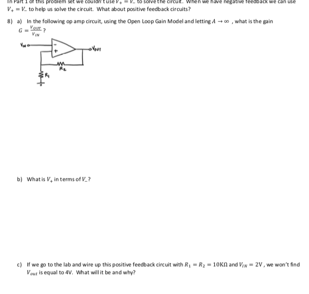 Solved n Part 1 of this problem set we couldn tuseV+Vto | Chegg.com