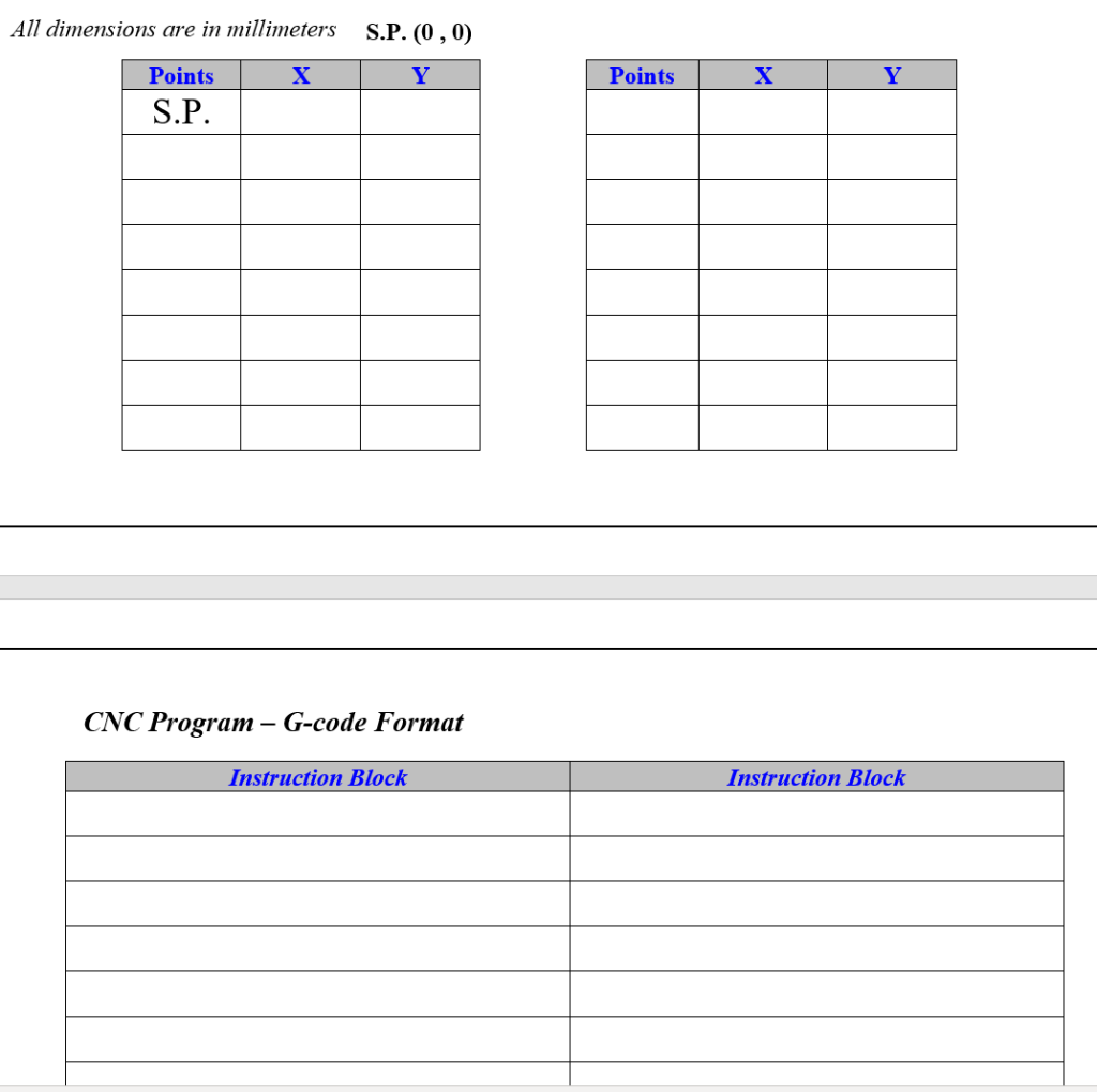 Solved Write a CNC program in G-code format for the part | Chegg.com