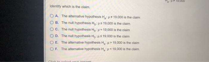 Solved For the statement below, write the claim as a | Chegg.com