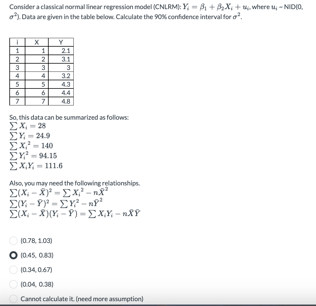 Solved Consider a classical normal linear regression model | Chegg.com Solved Consider a classical normal linear regression model | Chegg.com
