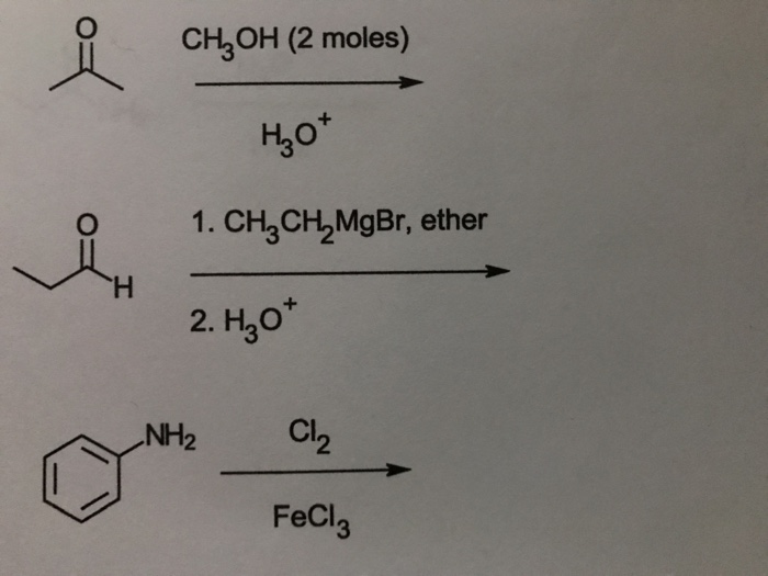 Solved OCH3OH (2 moles) ?? O 1. CH3CH2MgBr, ether 2. H30 CI | Chegg.com